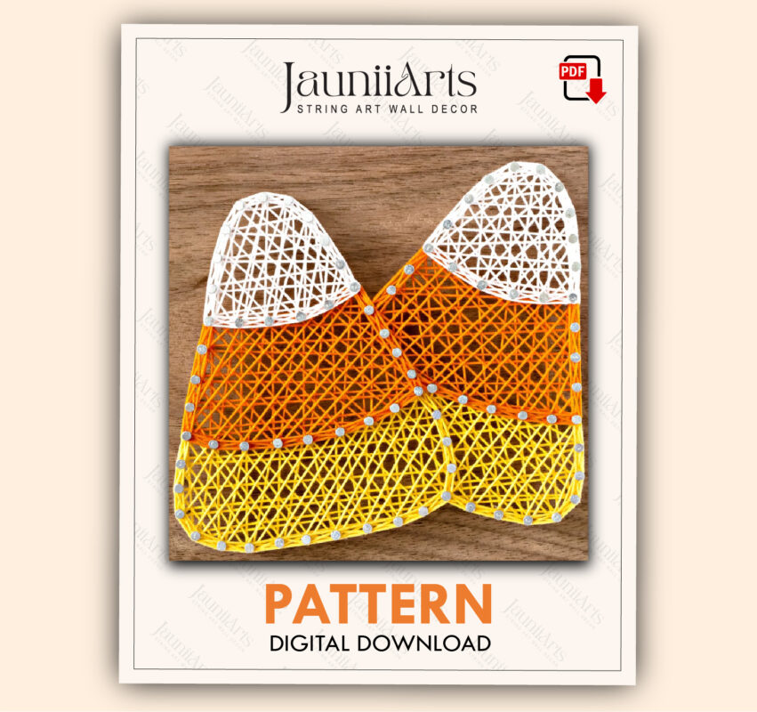 5″ x 5″ Candy Corn String Art Pattern Digital Template – Jaunii Arts