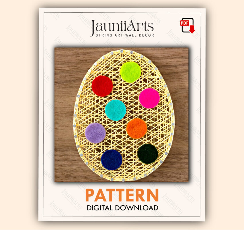 Easter Egg String Art Pattern Digital Template – Jaunii Arts